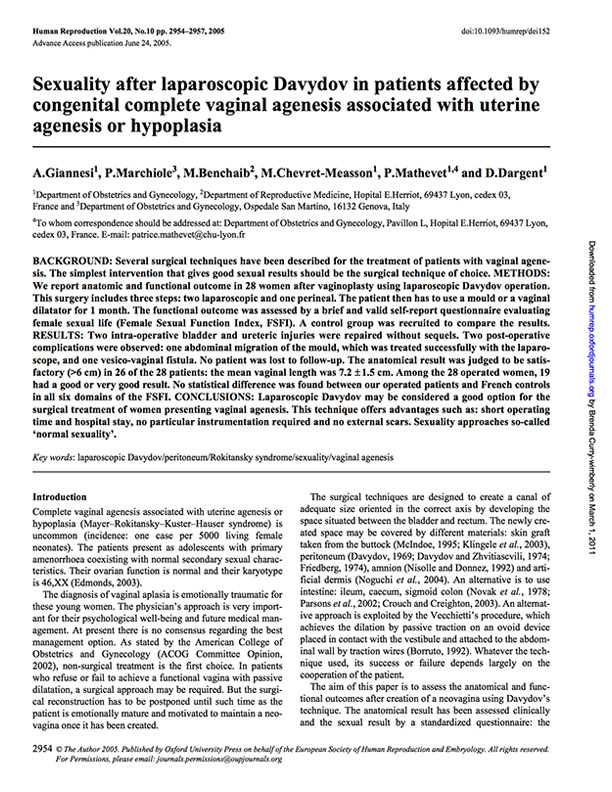 MRKH - Scientific Papers