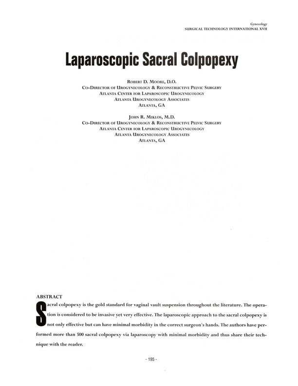 Hysteropexy Patient Resources Atlanta | Vaginal Vault Repair Scientific ...